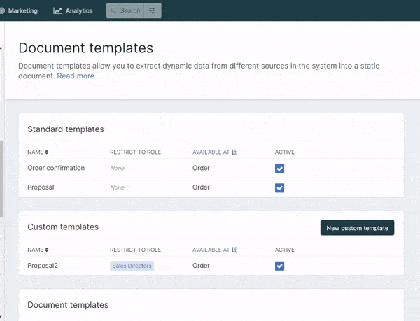 Document templates – Upsales Help Centre