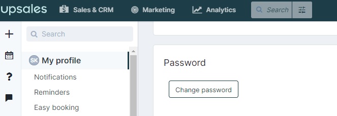 How to change your account password – Upsales Help Centre