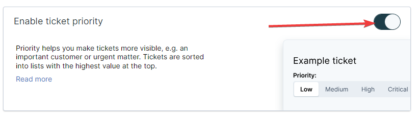 How to activate and deactivate ticket priority – Upsales Help Centre