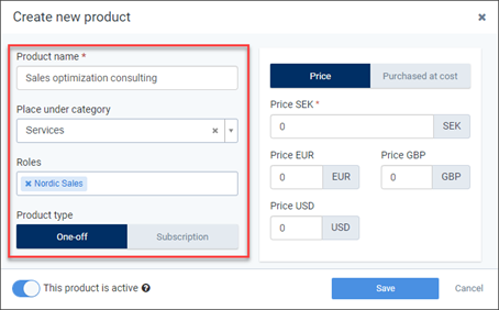 Adding Products and Product Categories – Upsales Help Center