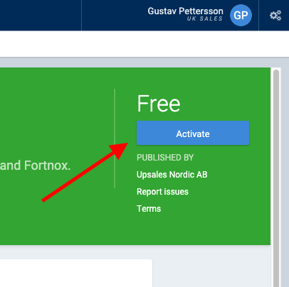 Fortnox app – Upsales Help Center