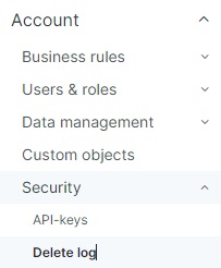 Delete log: How it works – Upsales Help Centre